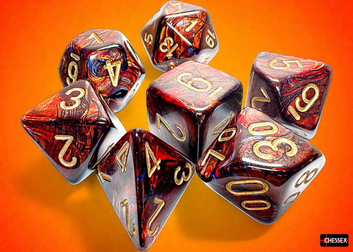 Scarab Mega-Hedral Blue Blood Polyhedral 7-Die Set | Nerdom, Greece