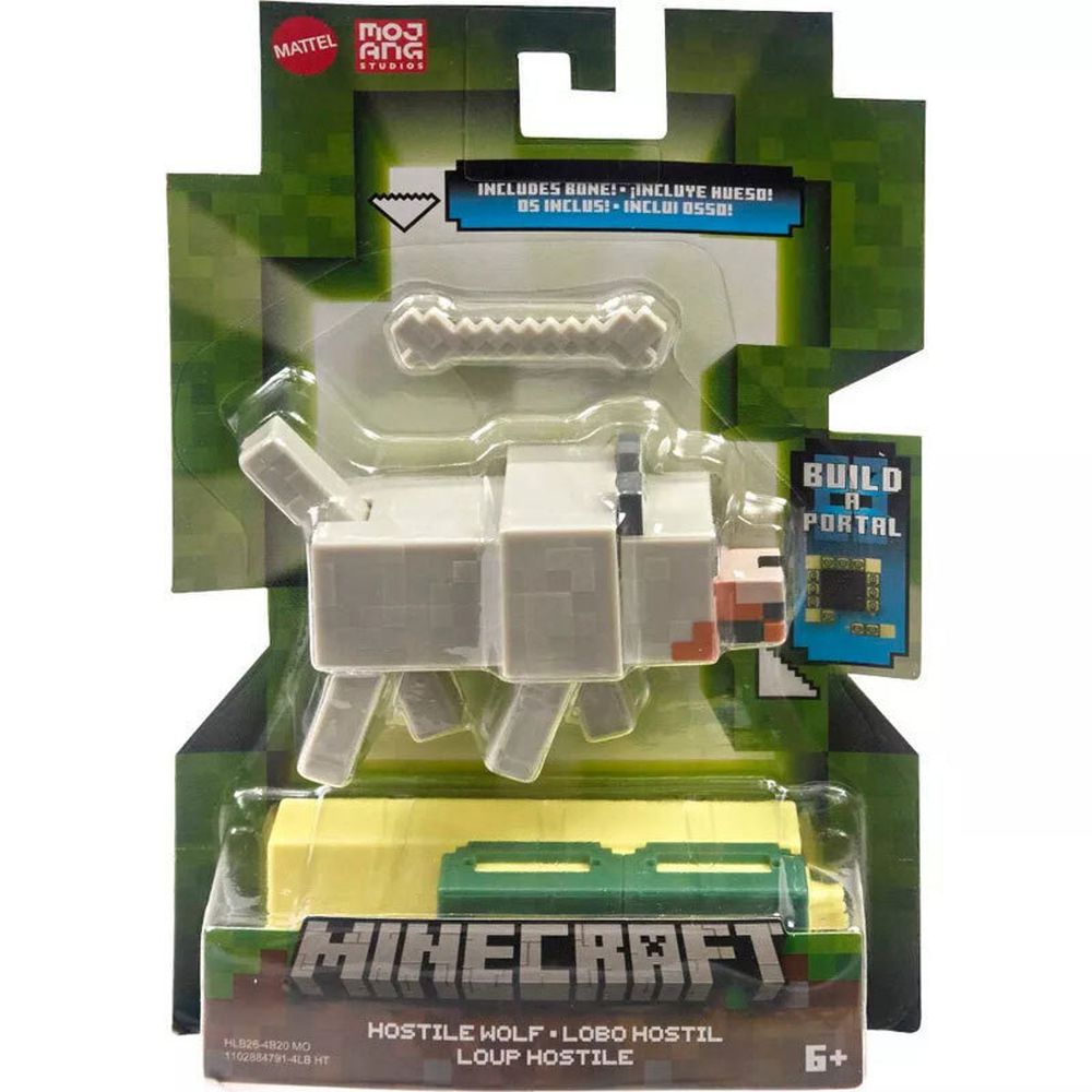 Mattel Minecraft: Build a Portal - Hostile Wolf Core Figures (HLB26 ...