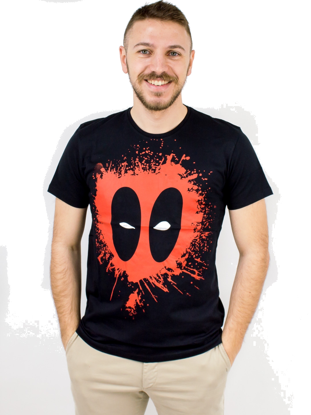 Deadpool Head Black Men T-shirt | Nerdom, Greece