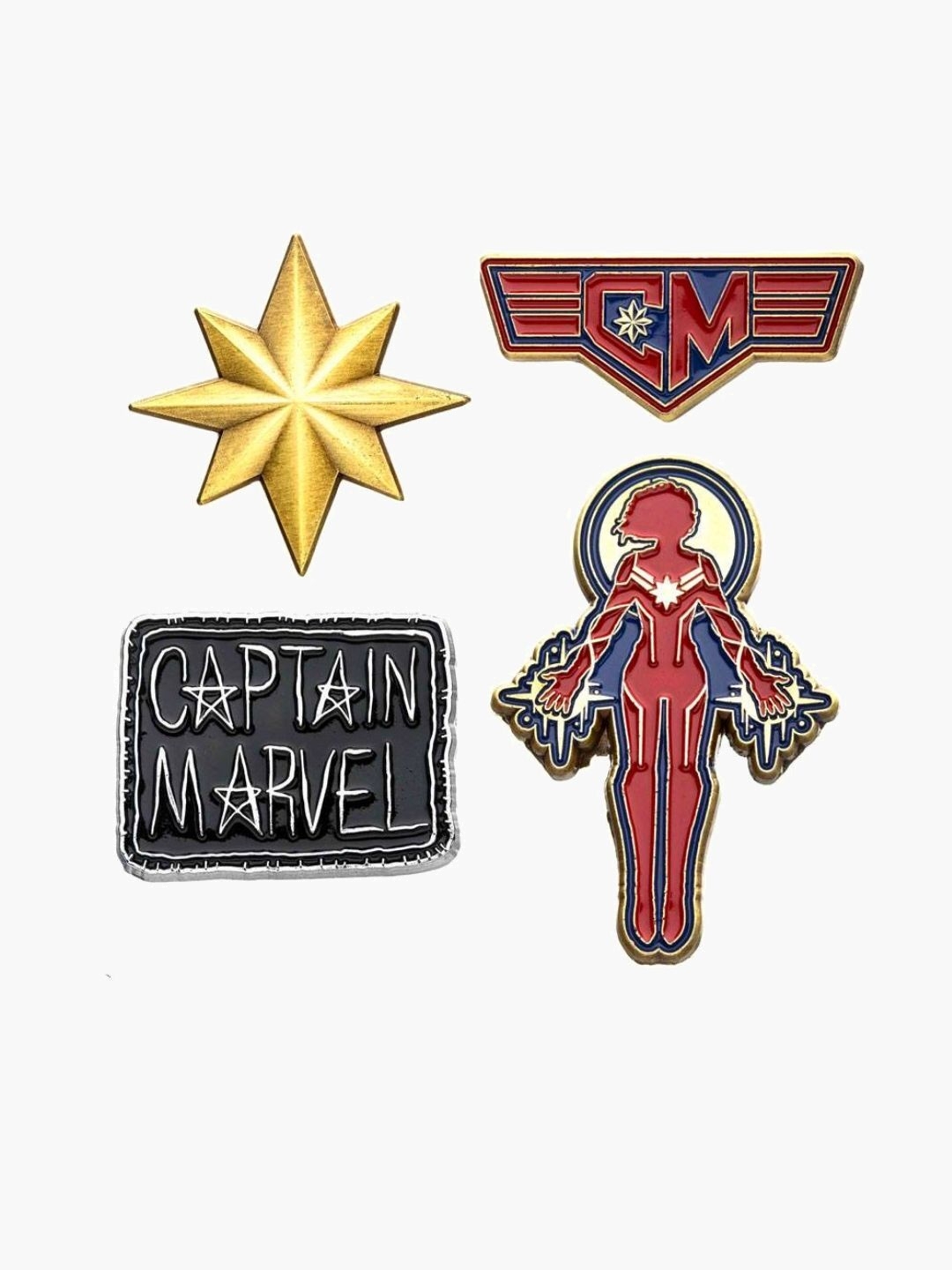 Marvel Collectors Pins Captain Marvel (4-Pack) | Nerdom