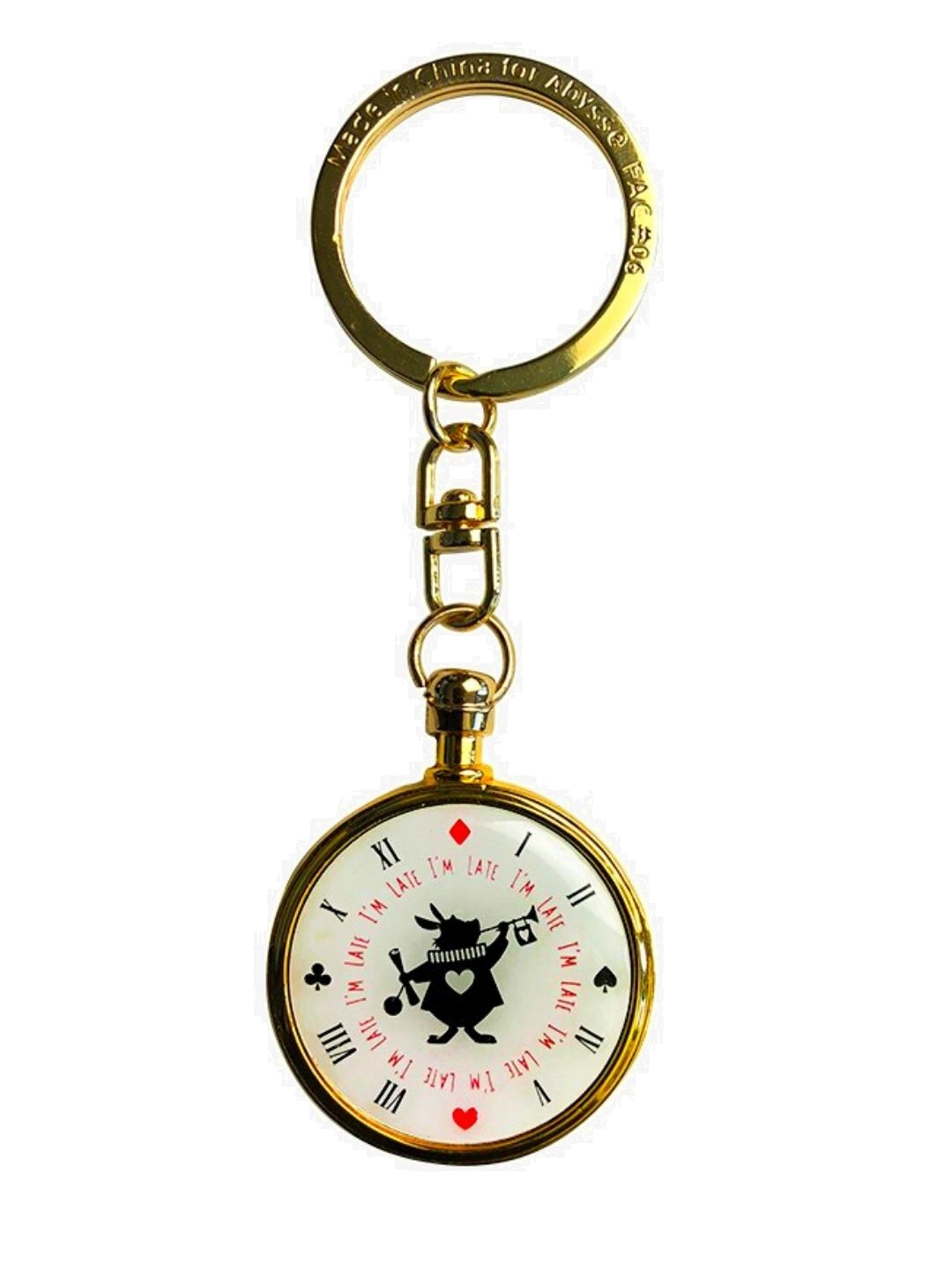 Disney Alice Rabbit's Clock Keychain | Nerdom