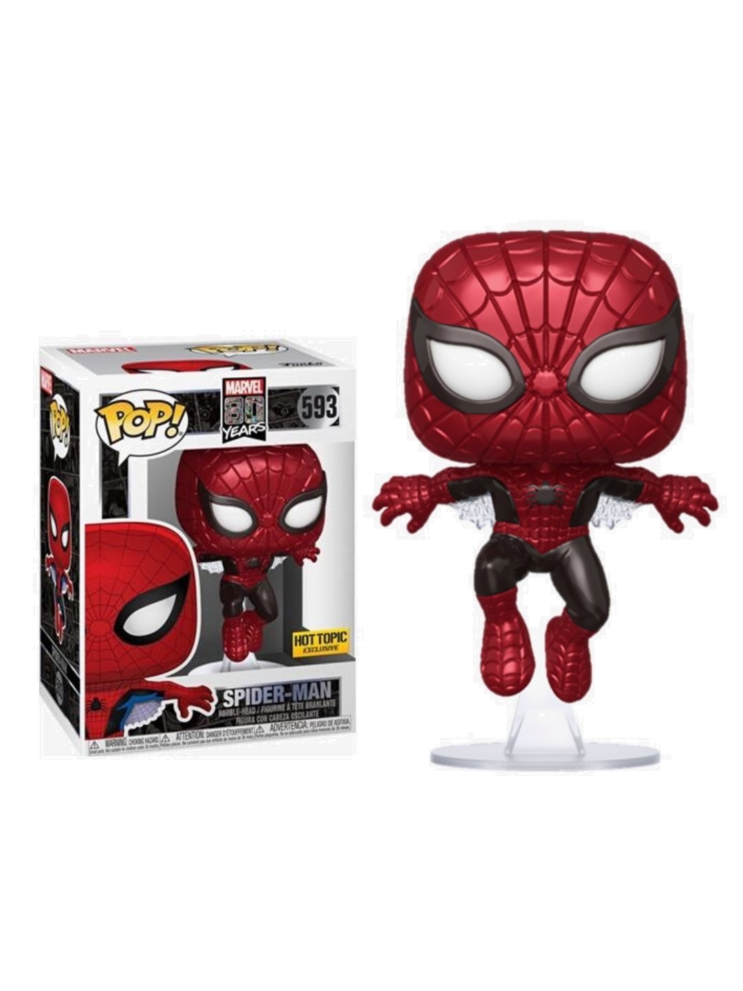 Funko Pop! First Appearance Metallic Spider-Man (Special Edition) #593 ...