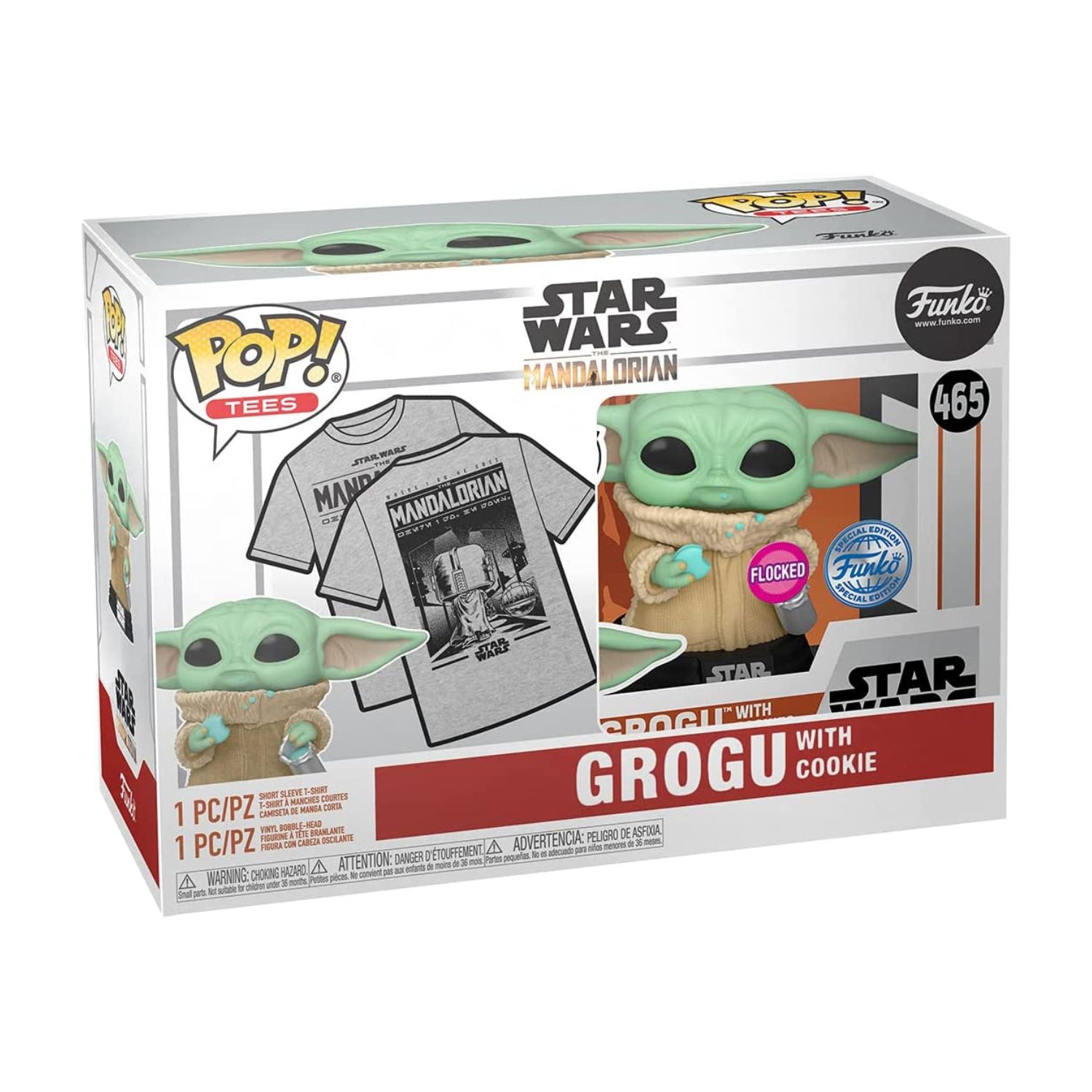 Funko Pop! & Tee Star Wars The Mandalorian Mando Grogu with Cookie ...