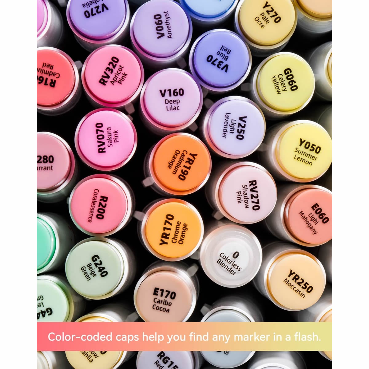 OHUHU Honolulu Alcohol Markers Σετ Μαρκαδόρων 48 Mid Tone Χρωμάτων Brush & Chisel #403-6 | Nerdom