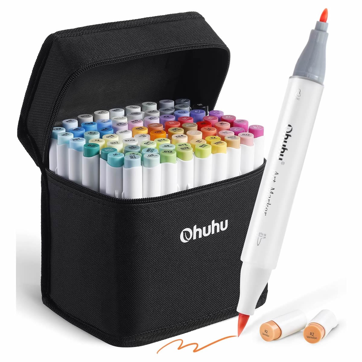 Ohuhu Honolulu B Alcohol Art Markers Σετ Μαρκαδόρων 72 Χρωμάτων Brush ...