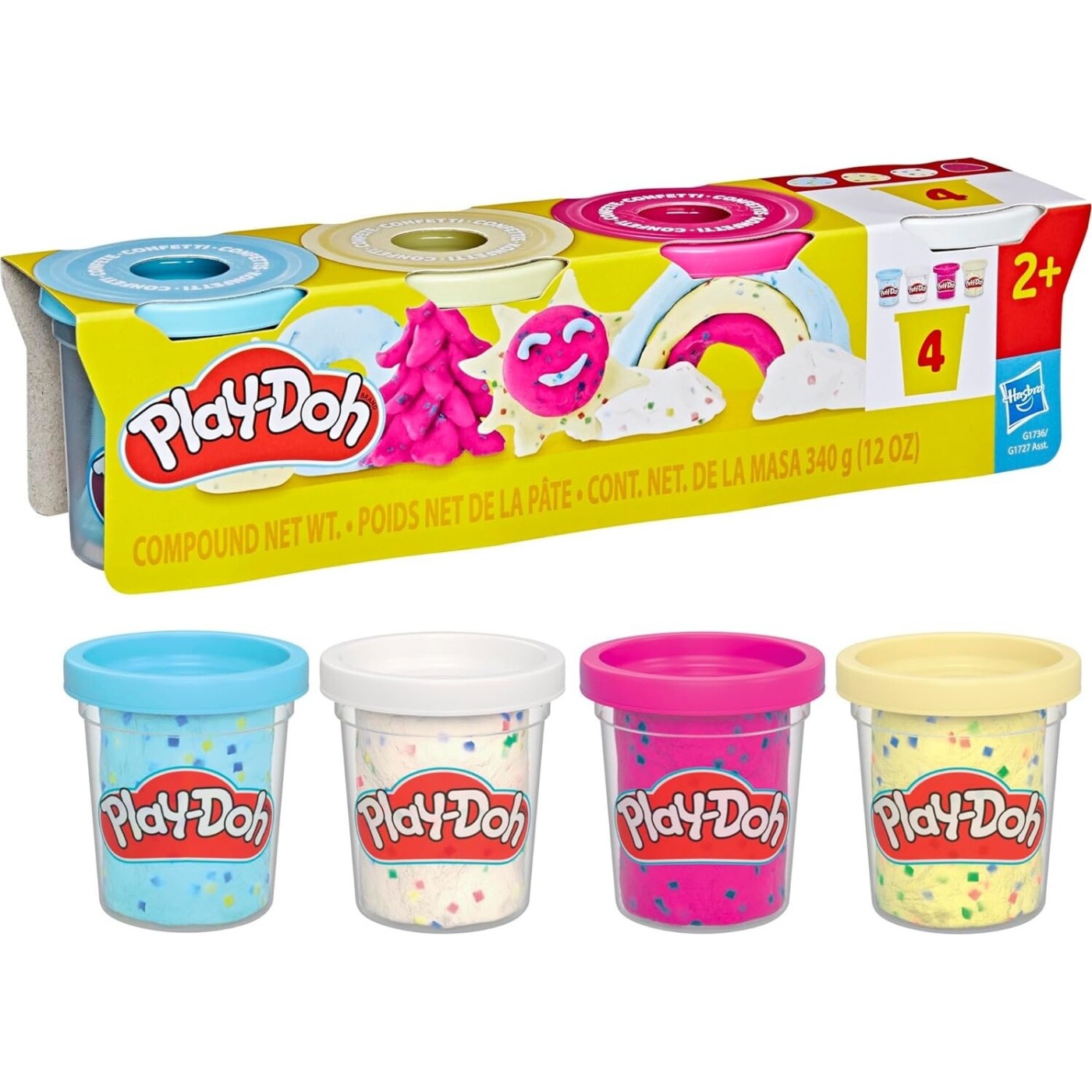 Πλαστελίνη Hasbro Play-Doh®: Specialty Compound - Confetti Fun 4 Pack ...