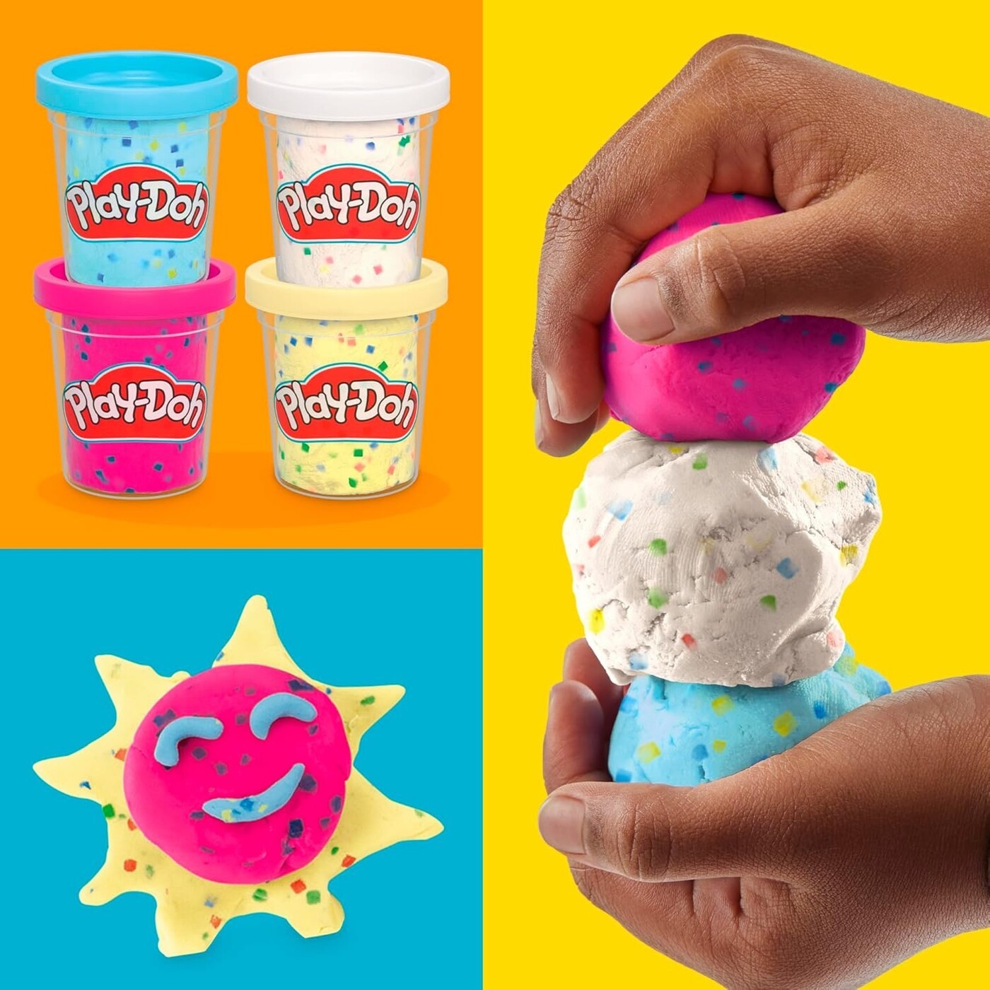 Πλαστελίνη Hasbro Play-Doh®: Specialty Compound - Confetti Fun 4 Pack ...