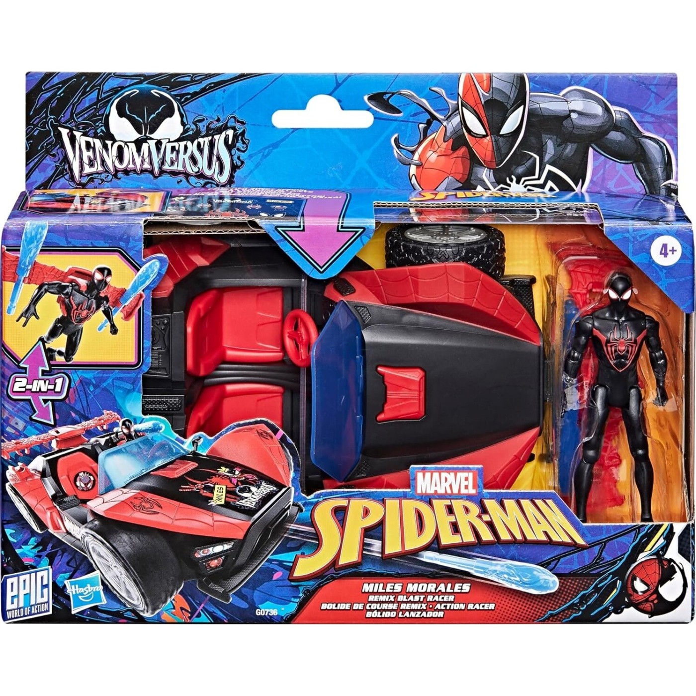 Hasbro Marvel Spider-Man: Venomversus Miles Morales Remix Blast Racer ...