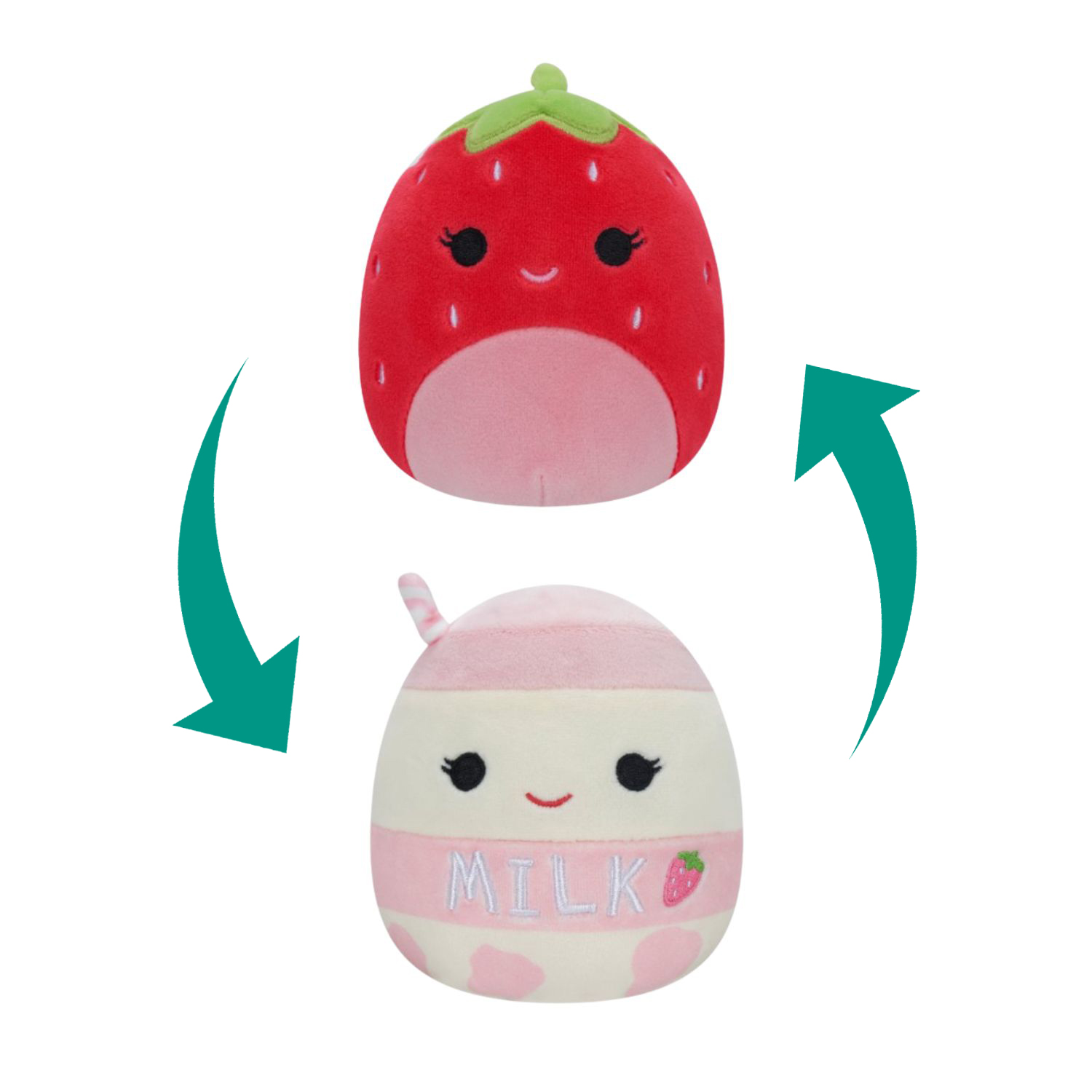 Λούτρινο Squishmallow Flip-A-Mallow Scarlet Strawberry & Amelie ...