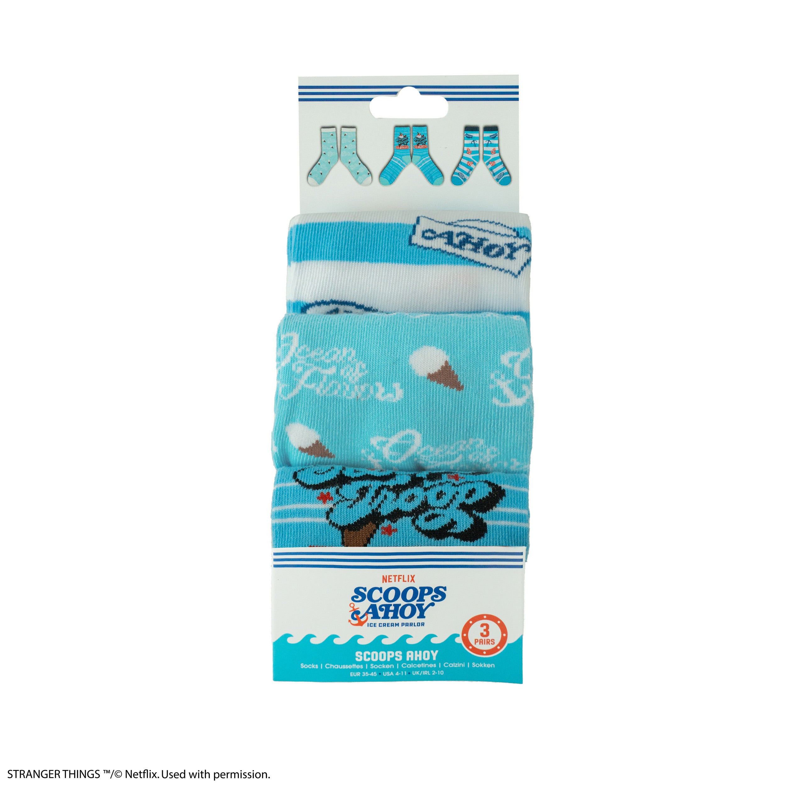 Stranger Things Scoops Ahoy Set of 3 socks | Nerdom, Greece