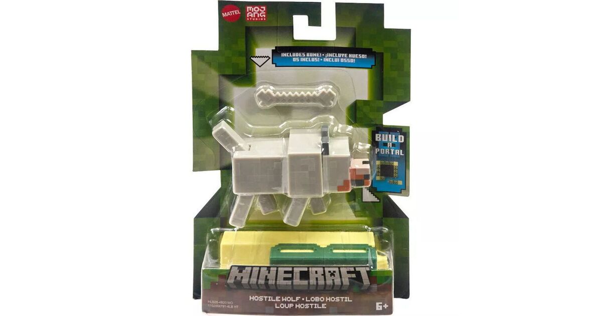 Mattel Minecraft: Build a Portal - Hostile Wolf Core Figures (HLB26 ...