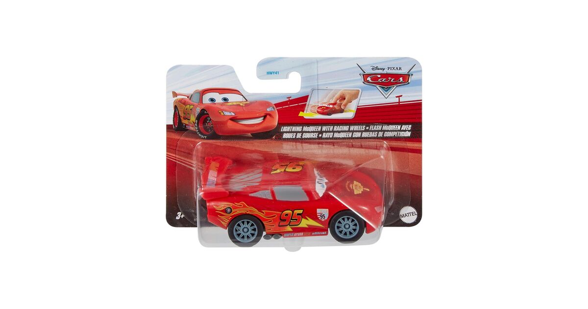 Mattel Disney: Cars On the Road - Lightning McQueen with Racing Wheels ...