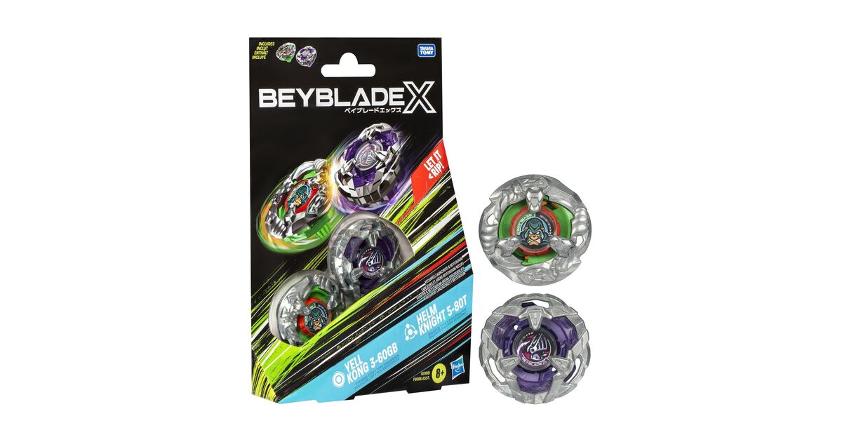 Hasbro Bey Blade X: Dual Pack - Yell Kong Helm Knight (G0198) | Nerdom