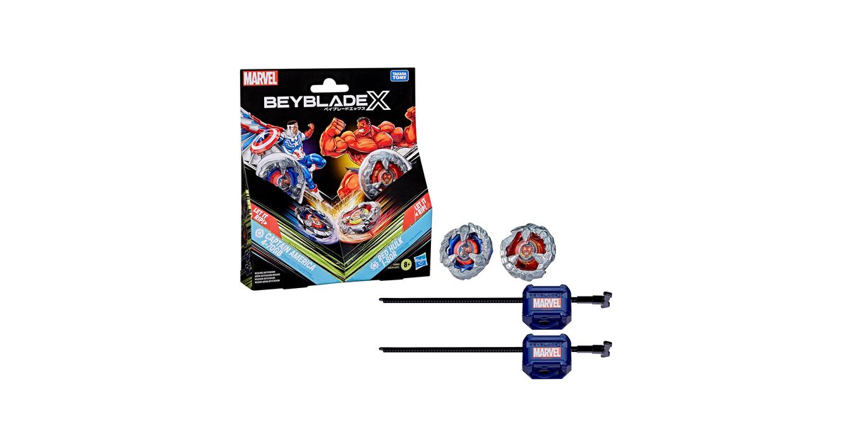 Hasbro Bey Blade: Marvel Collab - Multipack Captain America Red Hulk ...