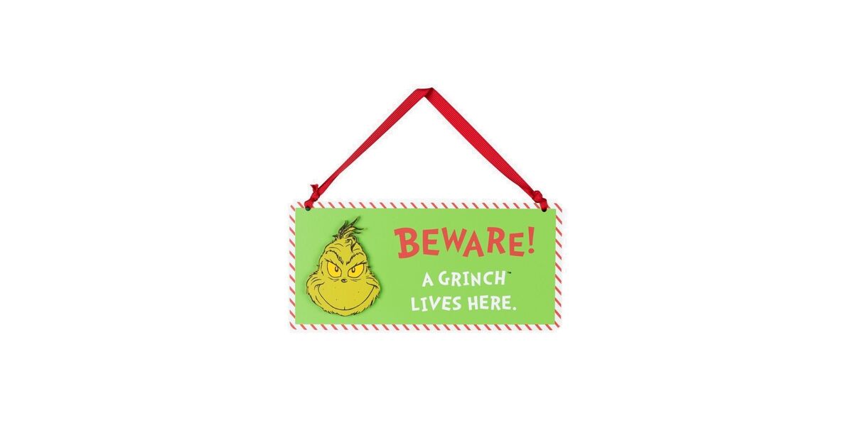 The Grinch Beware A Grinch Lives Here Hanging Plaque | Nerdom, Greece