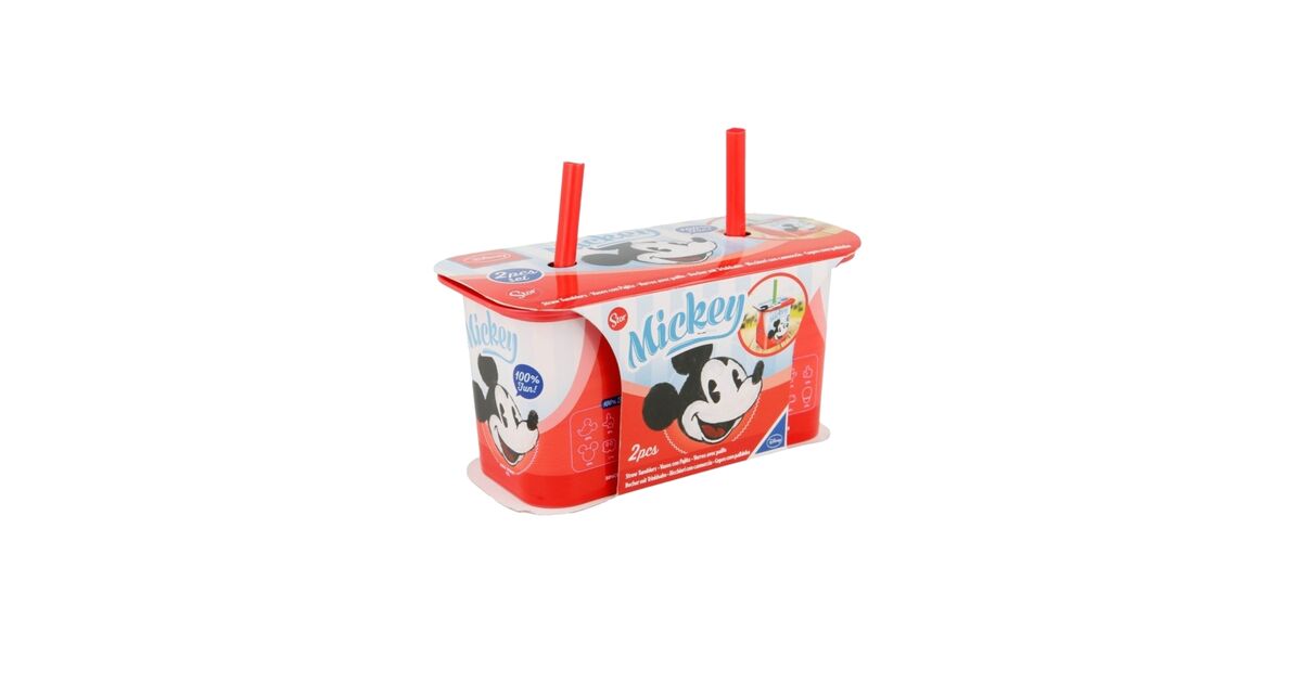 Disney Mickey 2 Pieces Set Yogurt Straw Tumbler | Nerdom, Greece