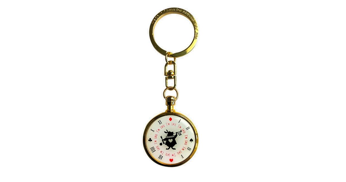 Disney Alice Rabbit's Clock Keychain | Nerdom