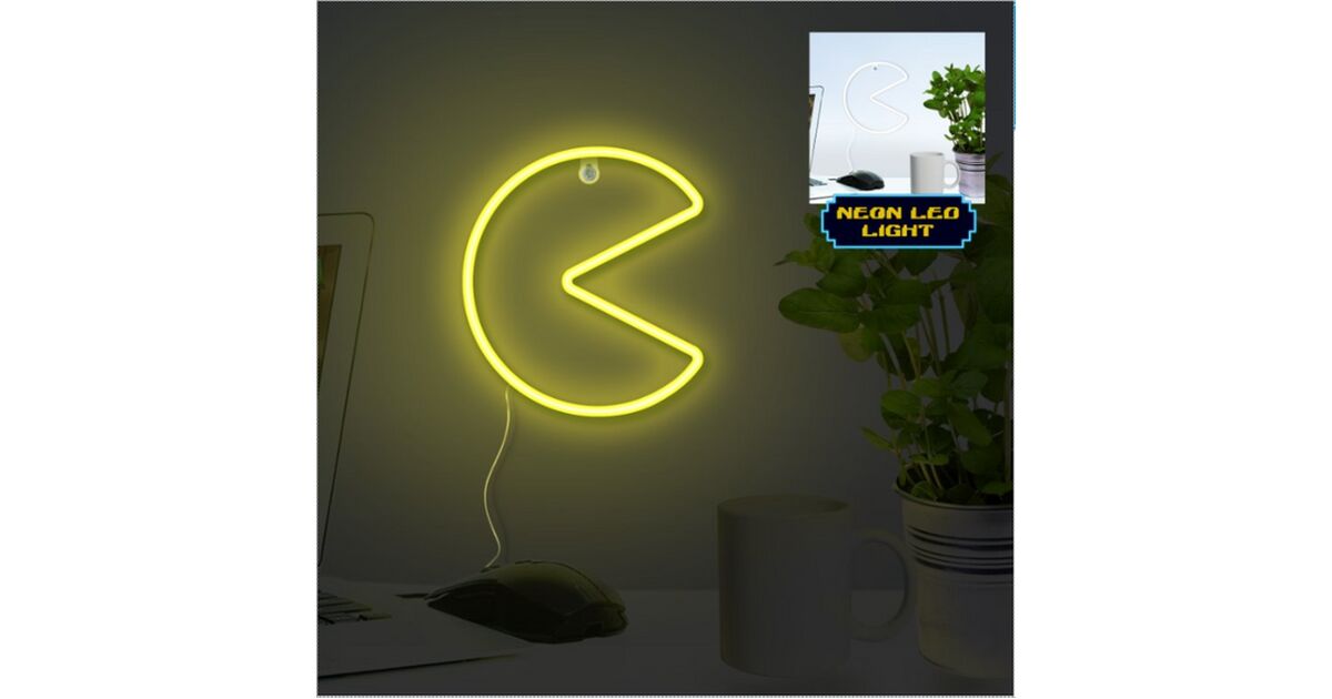 Pac Man Wall Mountable LED Neon Light | Nerdom, Greece