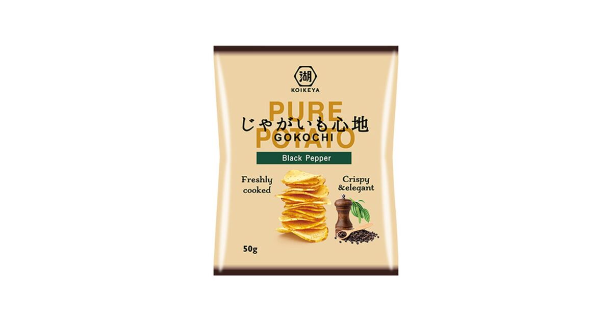 Koikeya Chips Gokochi Pure Potato Black Pepper | Nerdom, Greece
