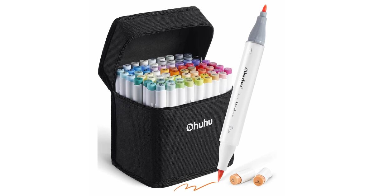 Ohuhu Honolulu B Alcohol Art Markers Σετ Μαρκαδόρων 72 Χρωμάτων Brush ...