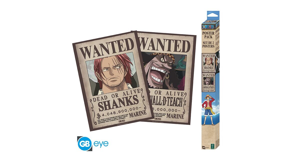 Αφίσες One Piece Wanted Shanks & Blackbeard | Nerdom