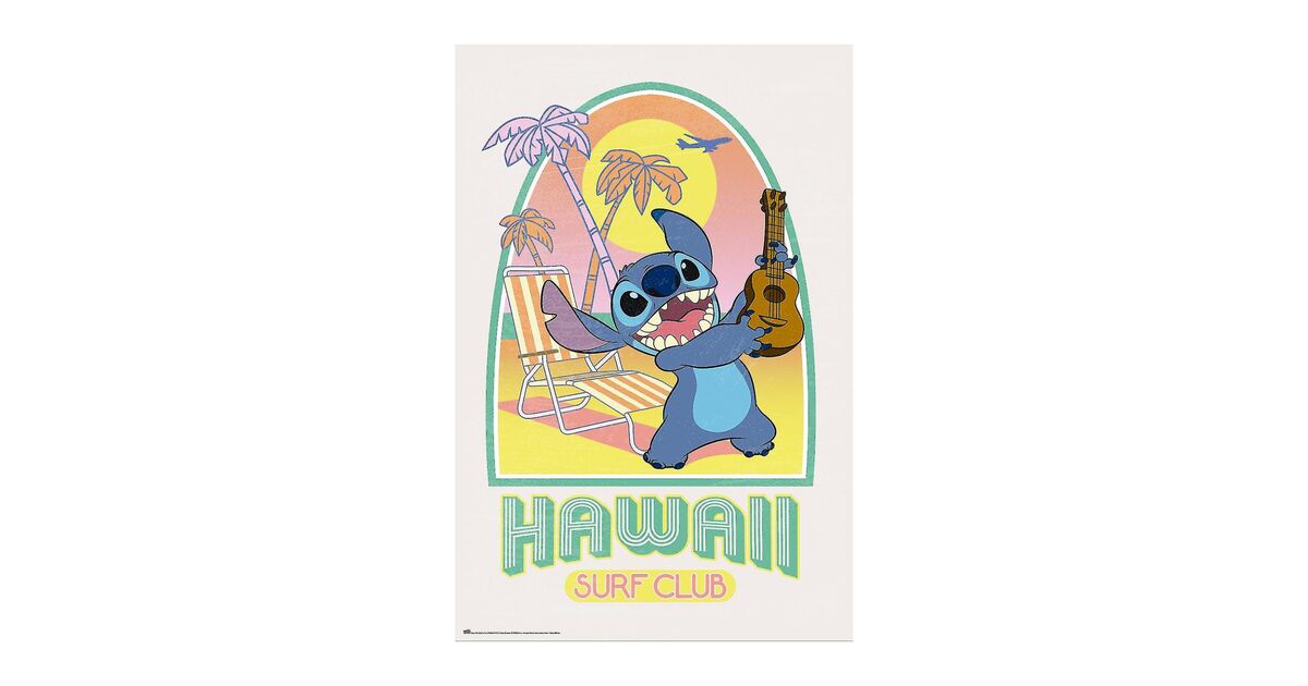 Αφίσα Stitch Hawaii Surf Club | Nerdom