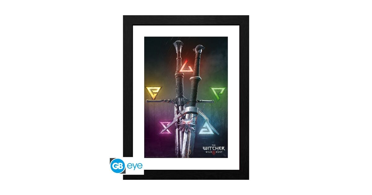The Witcher Signs and Swords Framed Poster | Nerdom
