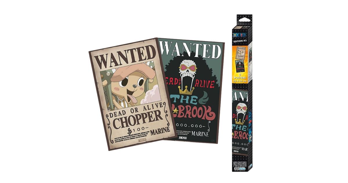 Αφίσες Σετ των 2 One Piece Chibi Wanted Brook & Chopper | Nerdom