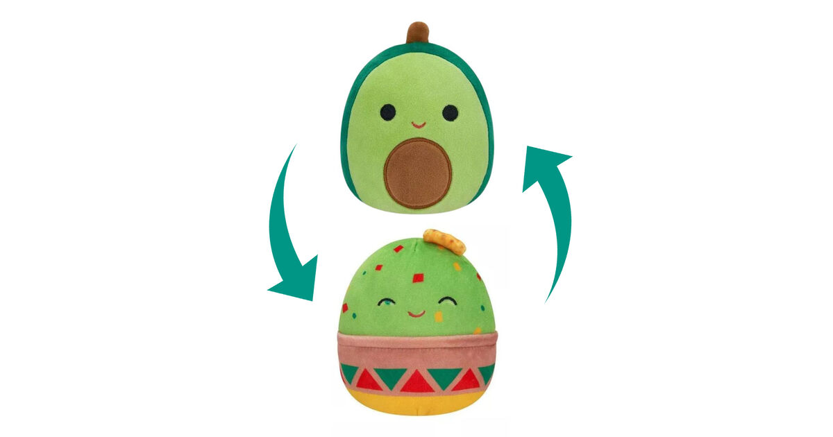 Λούτρινο Squishmallow Flip-A-Mallow Austin Avocado & Gideon Guacamole ...