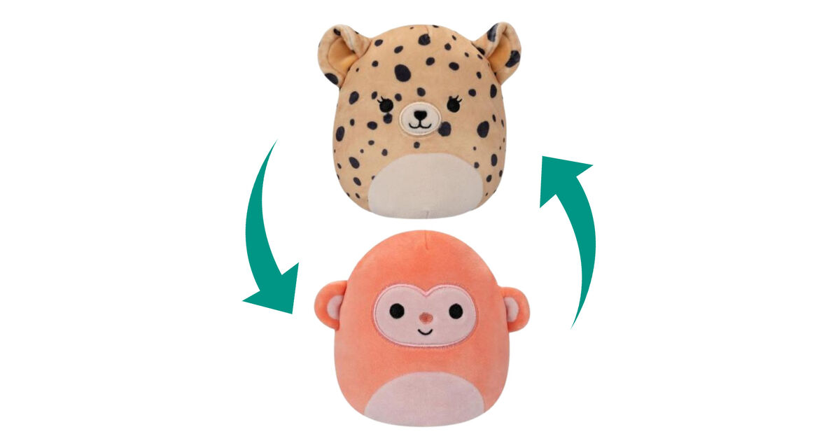 Λούτρινο Squishmallows Flip A Mallow Lexie The Cheetah/Elton The Monkey ...